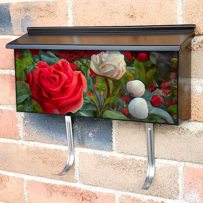 Rose Garden around the Castle Townhouse Mailbox Cover • Mailbox Artist ...