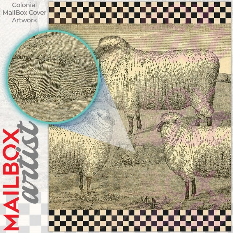 Vintage Sheep Design Colonial Mailbox Cover • Mailbox Artist Canada