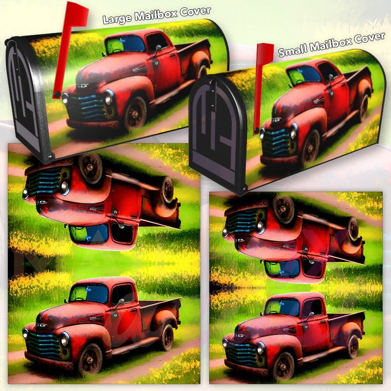 Old Farmhouse Truck #6 Decorative Rural Farm Mailbox Cover • Mailbox ...