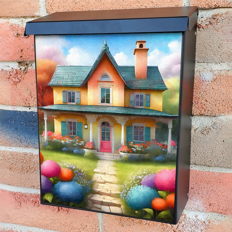 The Cotton Candy Cottage Colonial Mailbox Cover • Mailbox Artist Canada