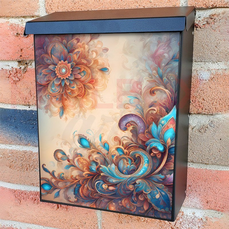 Pastel Indian Folklore Design Colonial Mailbox Cover • Mailbox Artist ...